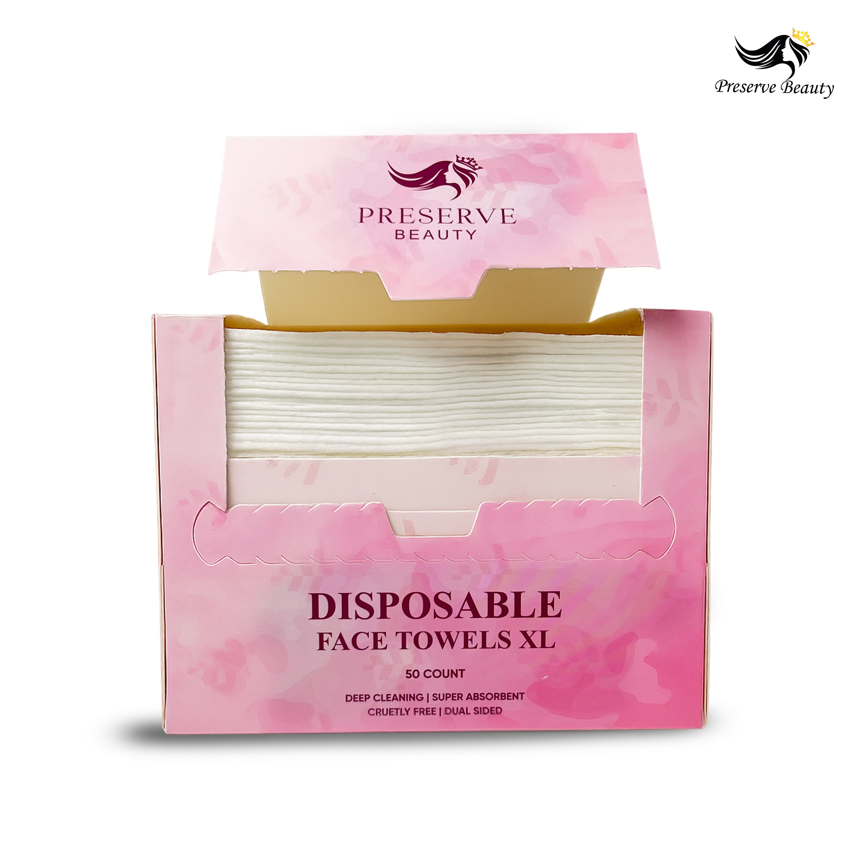 Preserve Beauty Disposable Face Towels XL – 50 Count | Super Absorbent ...